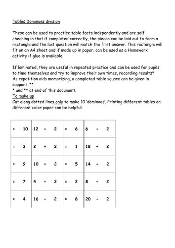 Division dominoes by eric_t_viking - Teaching Resources - TES