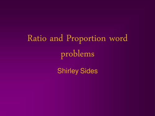Ratio and proportion word problems | Teaching Resources