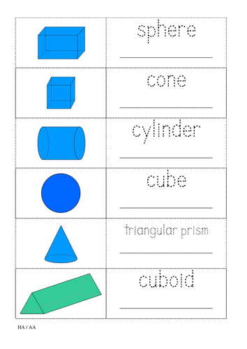 3-d shape label | Teaching Resources