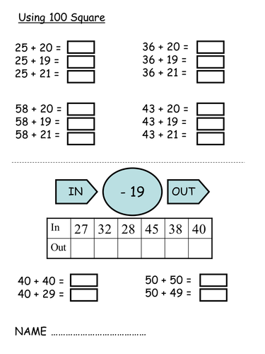 Adding/subtracting 9/19 | Teaching Resources