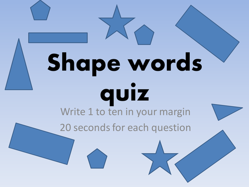 Shape Vocabulary Test | Teaching Resources