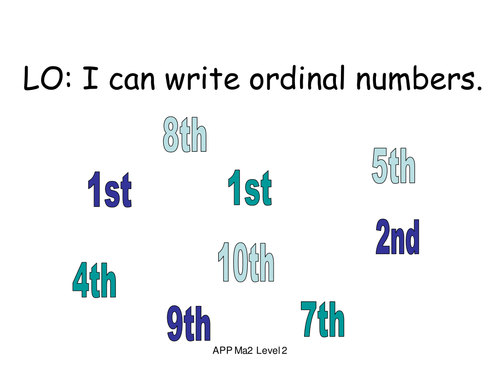 Ordinal numbers by NGfLCymru - Teaching Resources - TES