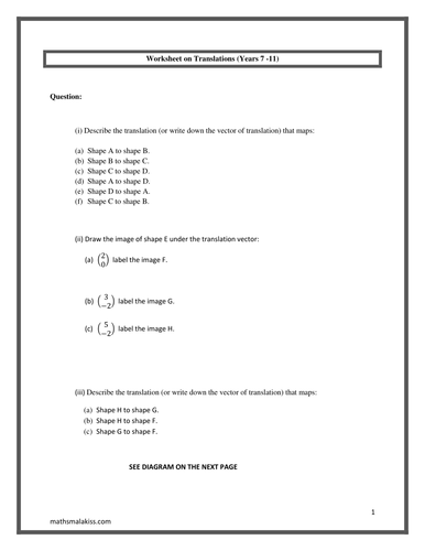 Translations Grades 7 and 8 with anwsers | Teaching Resources