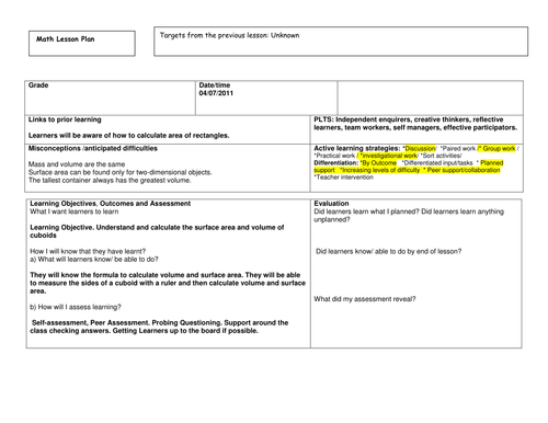 Volume and Surface Area of a Cuboid by lc23436 - Teaching Resources - TES