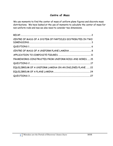 Center of Mass | Teaching Resources