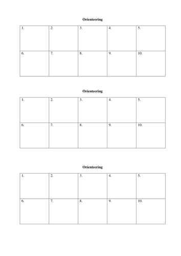 Orienteering score card | Teaching Resources