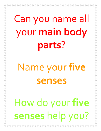 Ourselves - Key Questions for display board | Teaching Resources