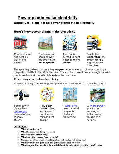 How power plants make electricity | Teaching Resources