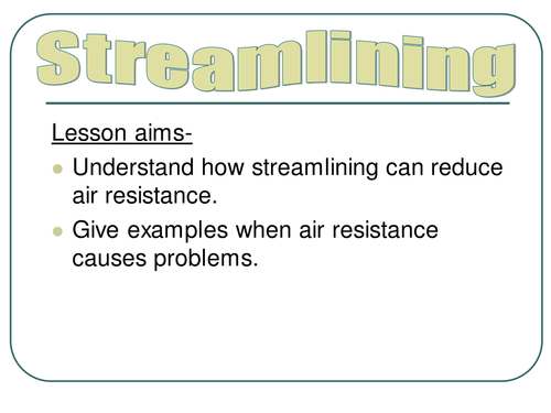 Streamlining practical | Teaching Resources Streamlining practical | Teaching Resources