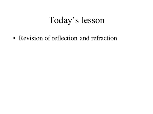 reviewing lesson for reflection and refraction | Teaching Resources