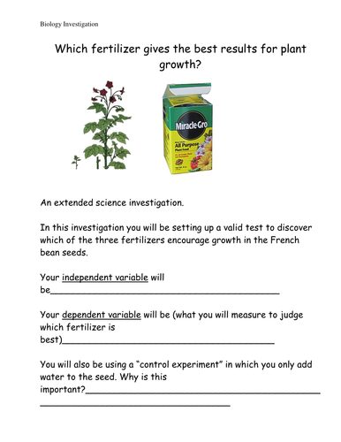 Fertilizer investigation | Teaching Resources Fertilizer investigation | Teaching Resources