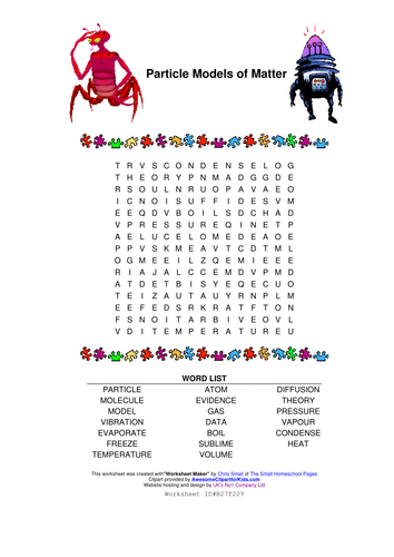 Particles Wordsearch | Teaching Resources
