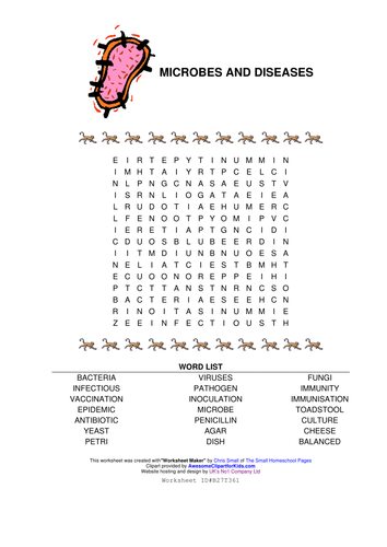 Microbes Wordsearch | Teaching Resources
