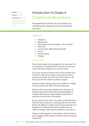 GCSE chemical tests for ions and gases, and use of indicators by ...