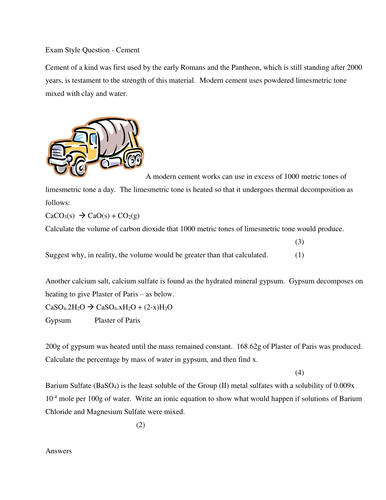 Test Style Question on Mole | Teaching Resources