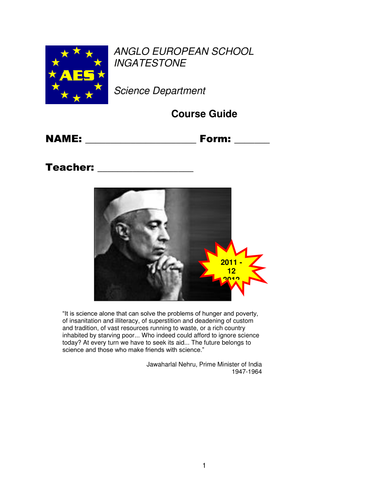 Science Course Guide | Teaching Resources