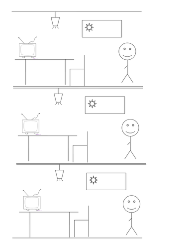 Physics Light Starter Line Diagram Cartoon | Teaching Resources