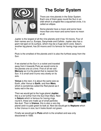 Solar system research activity | Teaching Resources