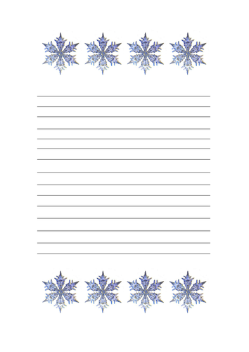 Snowflake Printable Stationery