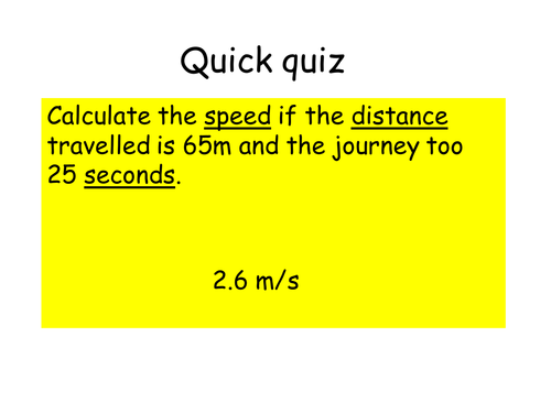 Reviewing calculations - distance speed time | Teaching Resources