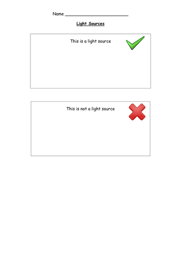 Light sources colouring sheet by Katharine7 - UK Teaching Resources - TES