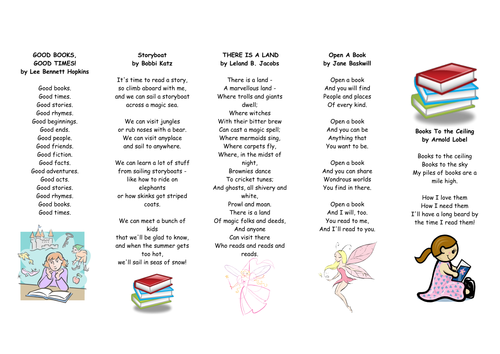 Poems for bookmarks | Teaching Resources