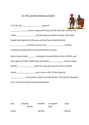 Why did the Romans invade Britain? by minnie123 - Teaching Resources - TES
