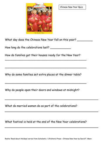New Year Reading Comprehension - Worksheet24