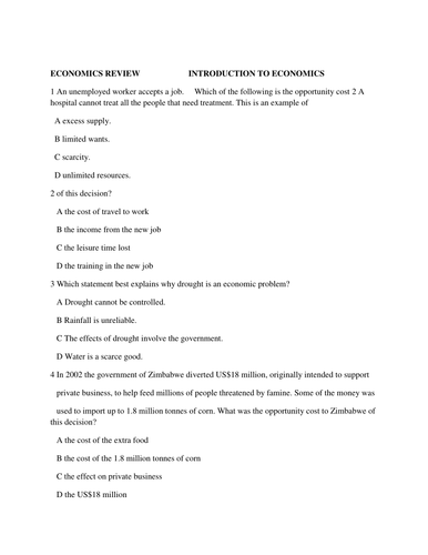 COVERS ALL TOPICS IN ECONOMICS | Teaching Resources