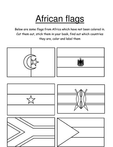 Color in and research the flags of Africa | Teaching Resources