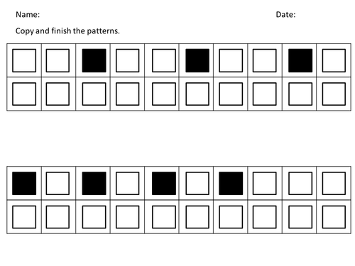 Pattern - copy and finish - square | Teaching Resources