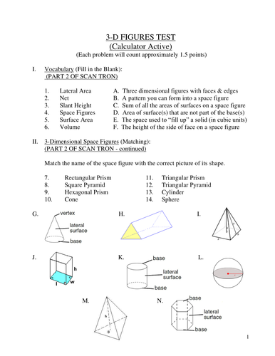 3-D Figure Test | Teaching Resources