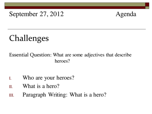 SpringBoard III (Challenges) Unit 1 | Teaching Resources