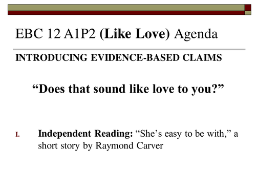 Evidence-Based Claims ELA/Literacy Units Gr 12 | Teaching Resources