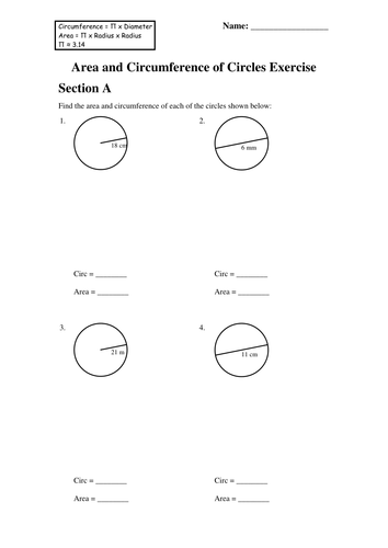 Area and Circumference of Circles | Teaching Resources