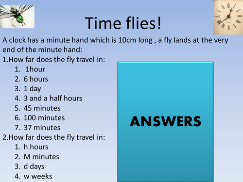 Time flies (Circumference questions) | Teaching Resources