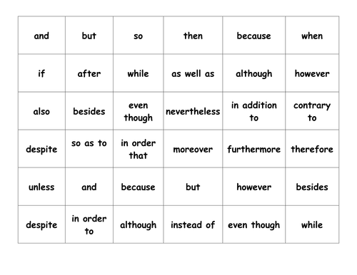 Connectives Cards | Teaching Resources