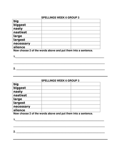 Spelling Lists | Teaching Resources