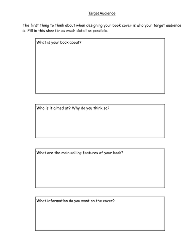 Analyzing a Book cover answer sheet | Teaching Resources