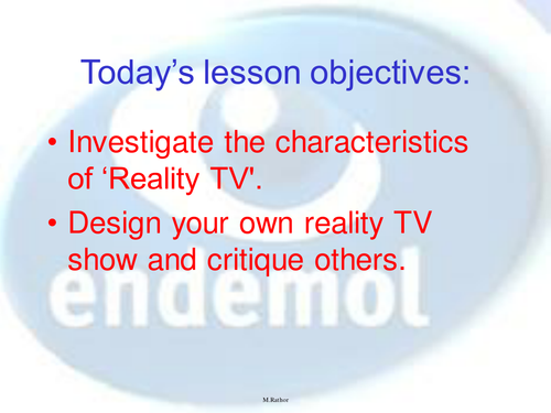 Reality TV – Characteristics of Reality TV Program | Teaching Resources