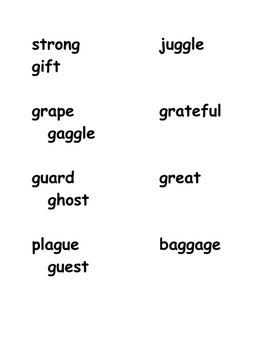 G word list | Teaching Resources
