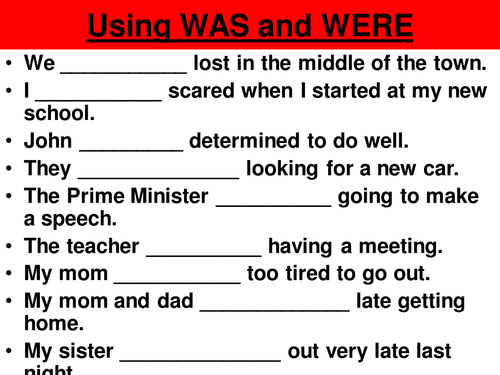 Was and Were - Getting it Right Literacy PP | Teaching Resources