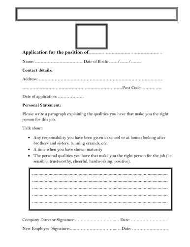 Functional Skills Application Forms - Company Director | Teaching Resources