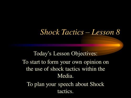 Shock Tactics In Media - Your Opinion? Lesson PP | Teaching Resources
