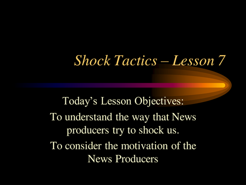 Shock Tactics In Media - News Programs Lesson | Teaching Resources