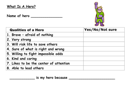 What is a Hero? | Teaching Resources