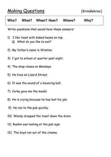 Who-what-questions | Teaching Resources