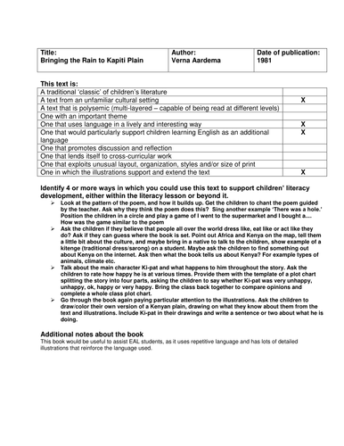 Bringing the rain to kapiti plain | Teaching Resources