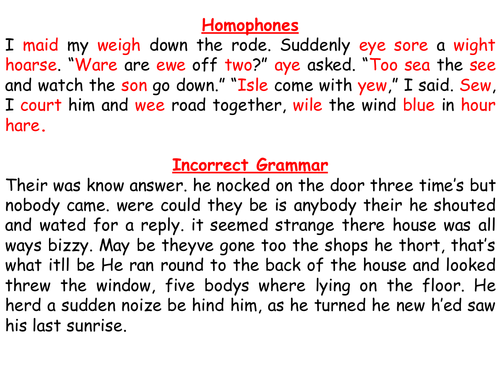 Literacy Starter PP Slides– Homophones | Teaching Resources