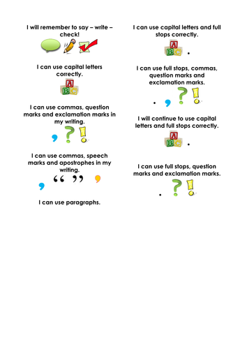 Writing reminders | Teaching Resources